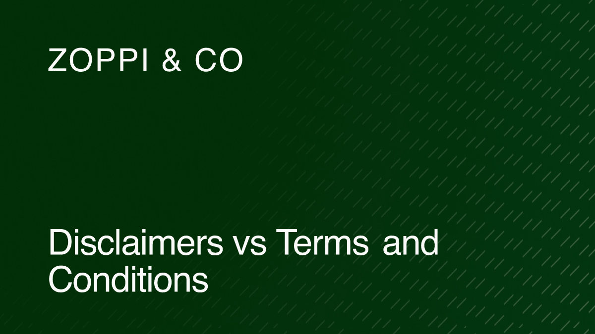 Disclaimers vs Terms and Conditions