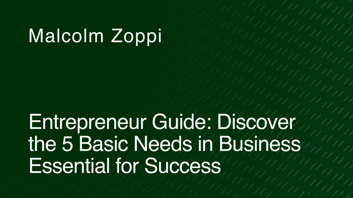 Entrepreneur Guide: Discover the 5 Basic Needs in Business Essential ...